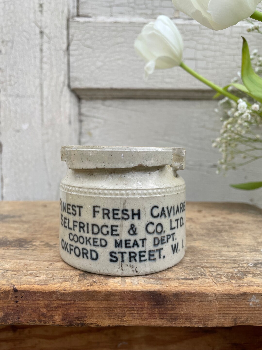 Antique Caviar Pot English Stoneware English Advertisement English ...