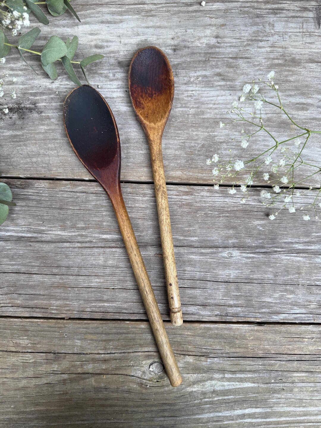 Set of 2 Vintage Wooden Spoons - Instant Collection Vintage Farmhouse ...