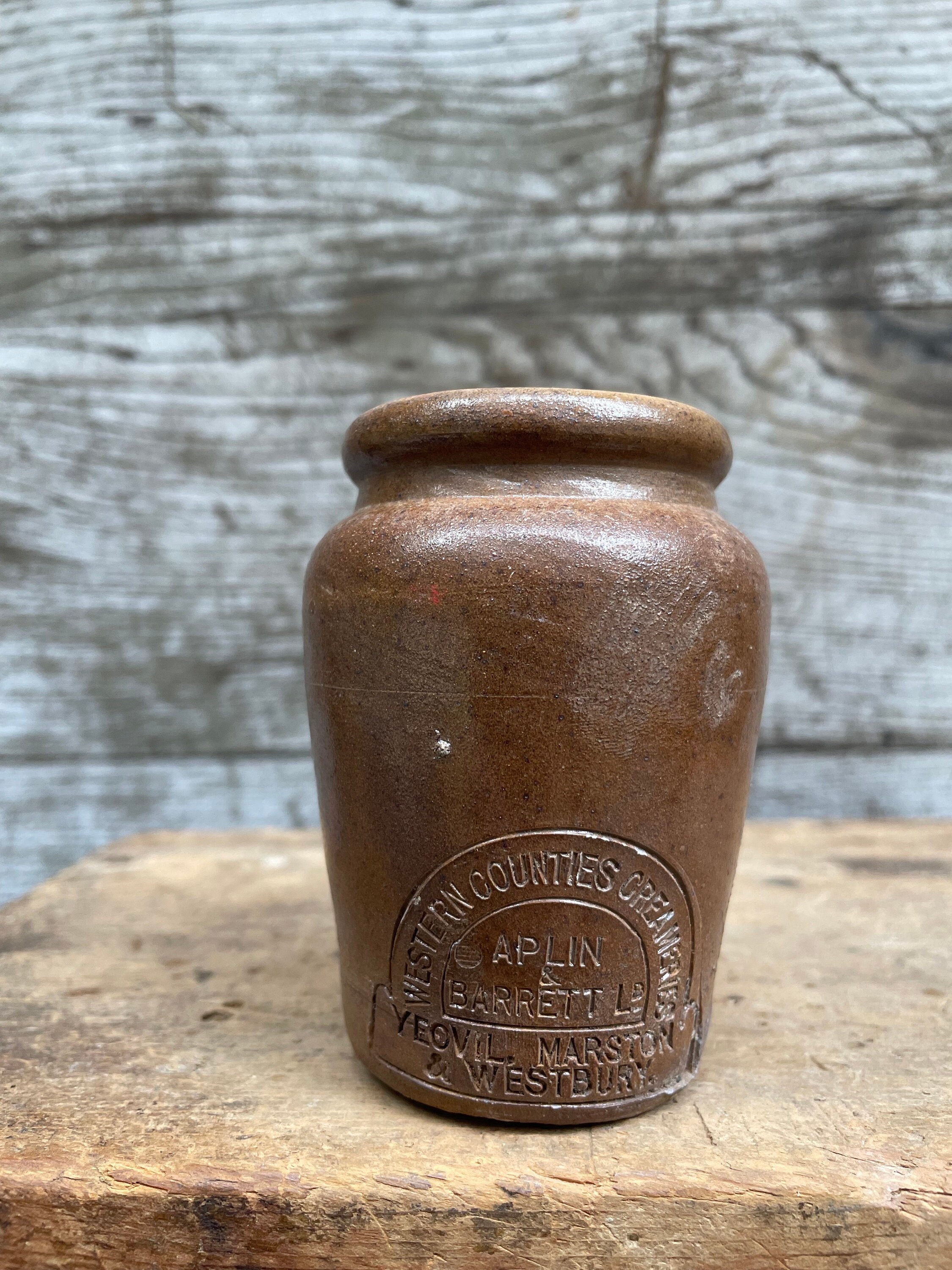 English Stoneware Cream Jar English Advertisement Jar Advertisement Pot ...