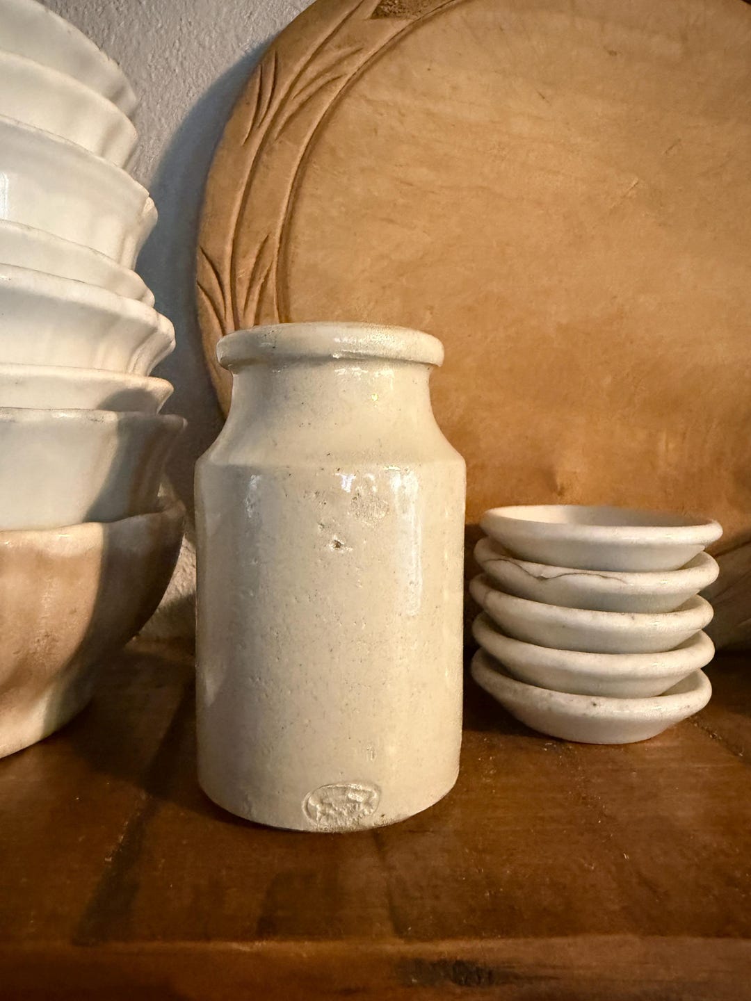 English Stoneware Glazed Jar - Antique English Stoneware Kitchen Jar ...