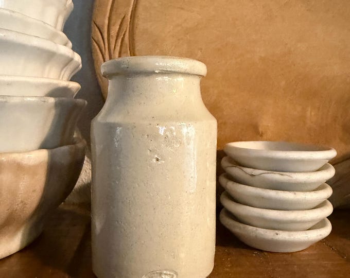 English Stoneware Glazed Jar - Antique English Stoneware Kitchen Jar ...
