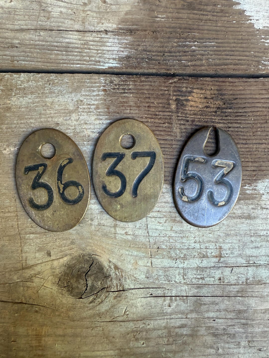 YOUR CHOICE - Vintage Brass Cow Tags - Vintage Numbers - Cow Tag ...