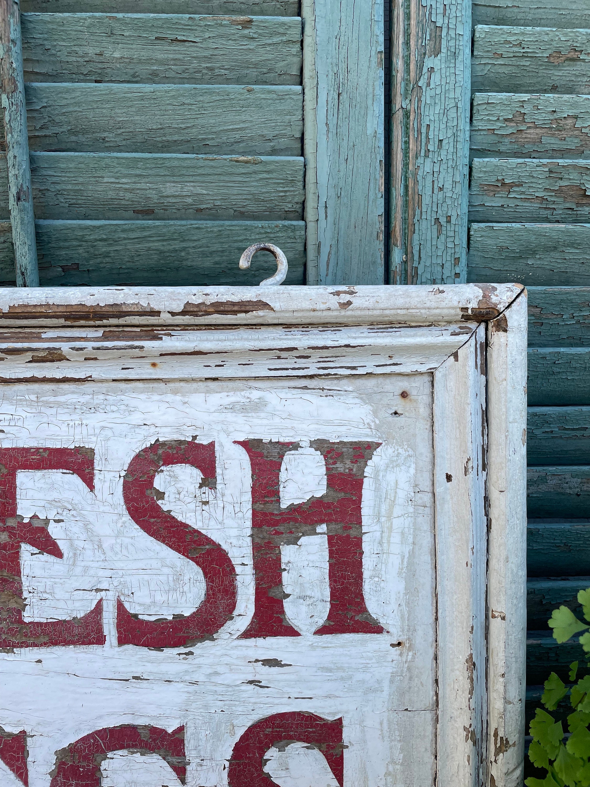 Original Thick Wood Double Sided FRESH EGGS Sign Antique Wooden Sign ...