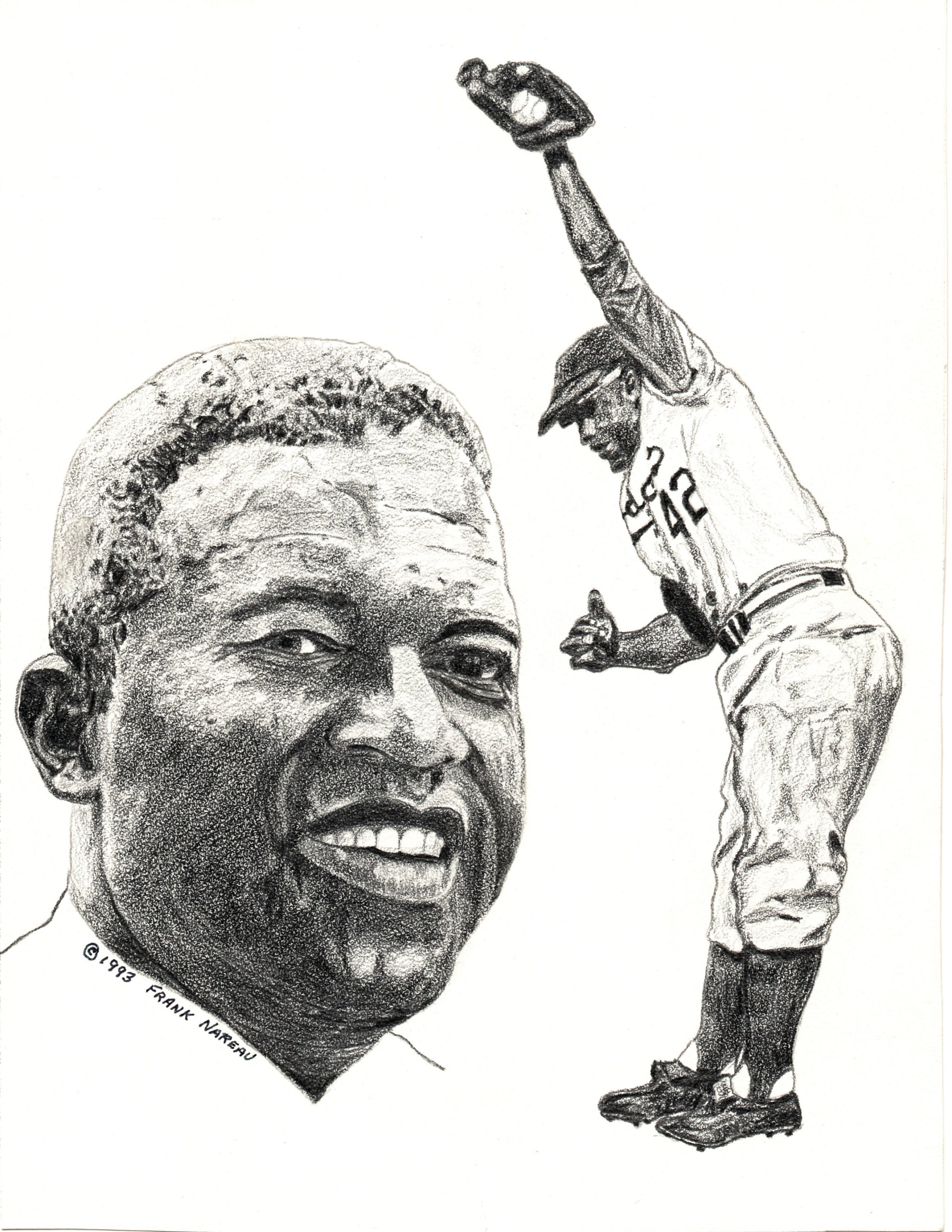 Jackie Robinson Original Pencil Drawing - Etsy