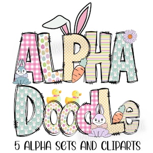 Easter Alphabet Letters PNG Bundle, Easter Eggs, Spring Floral, Easter ...