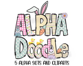 Easter Alphabet Letters PNG Bundle, Easter Eggs, Spring Floral, Easter ...
