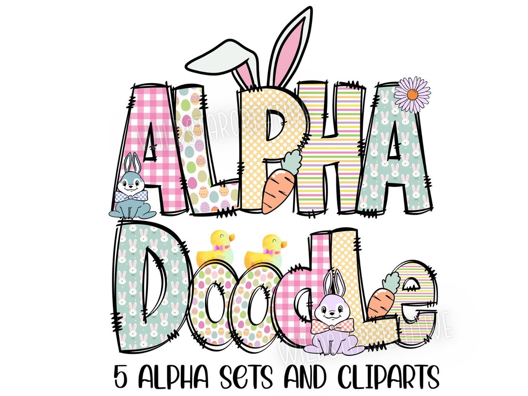 Easter Alphabet Letters PNG Bundle, Easter Eggs, Spring Floral, Easter ...