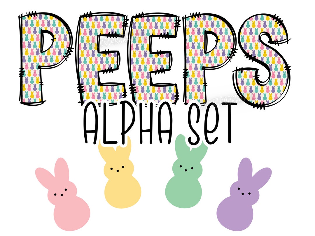 Peeps Alpha Font Easter Letters PNG Sublimation Design Download ...