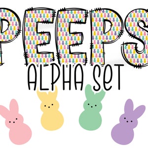 Peeps Alpha Font Easter Letters PNG Sublimation Design Download ...