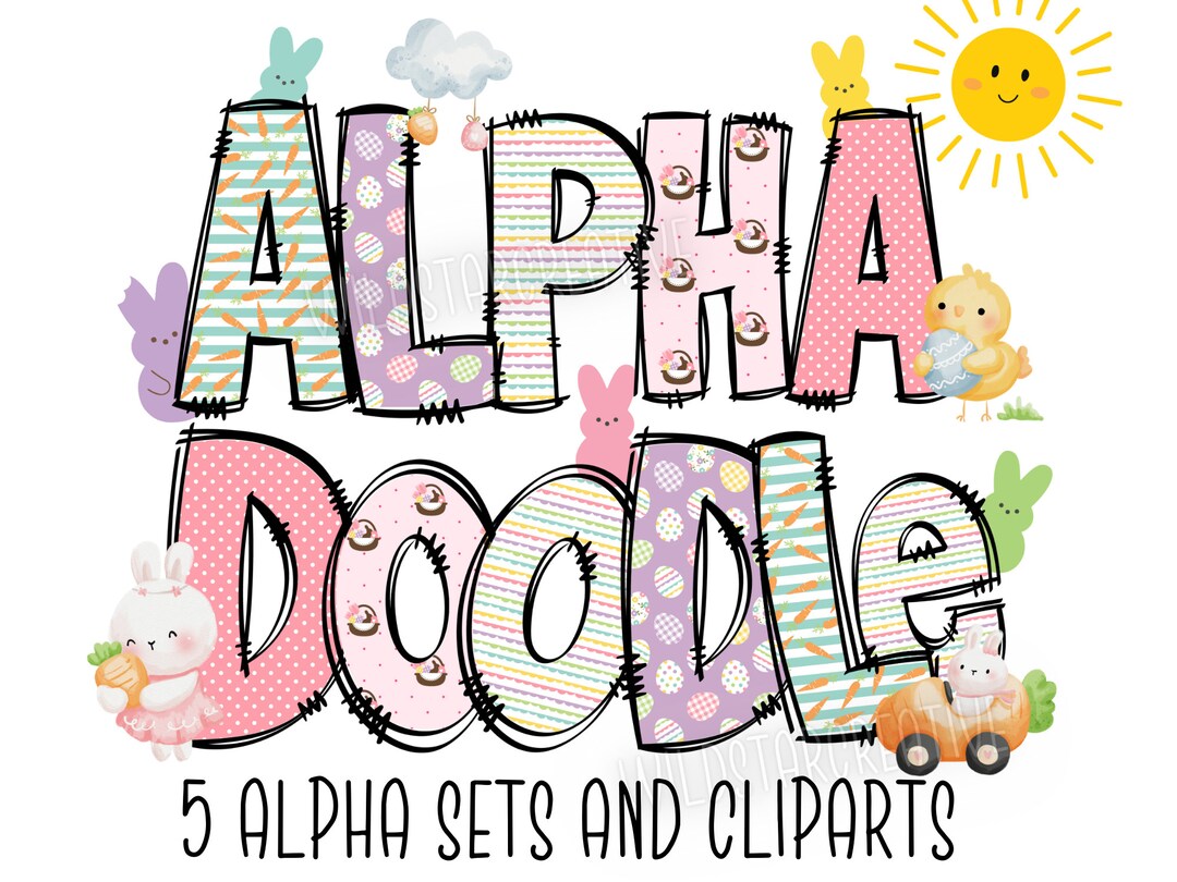 Easter Alphabet Letters PNG Bundle, Easter Eggs, Spring Floral, Easter ...