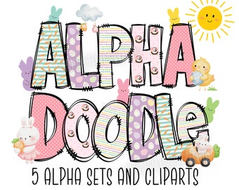 Easter Alphabet Letters PNG Bundle, Easter Eggs, Spring Floral, Easter ...