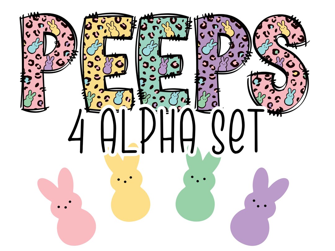Peeps Alpha Font Easter Letters PNG Sublimation Design Download ...
