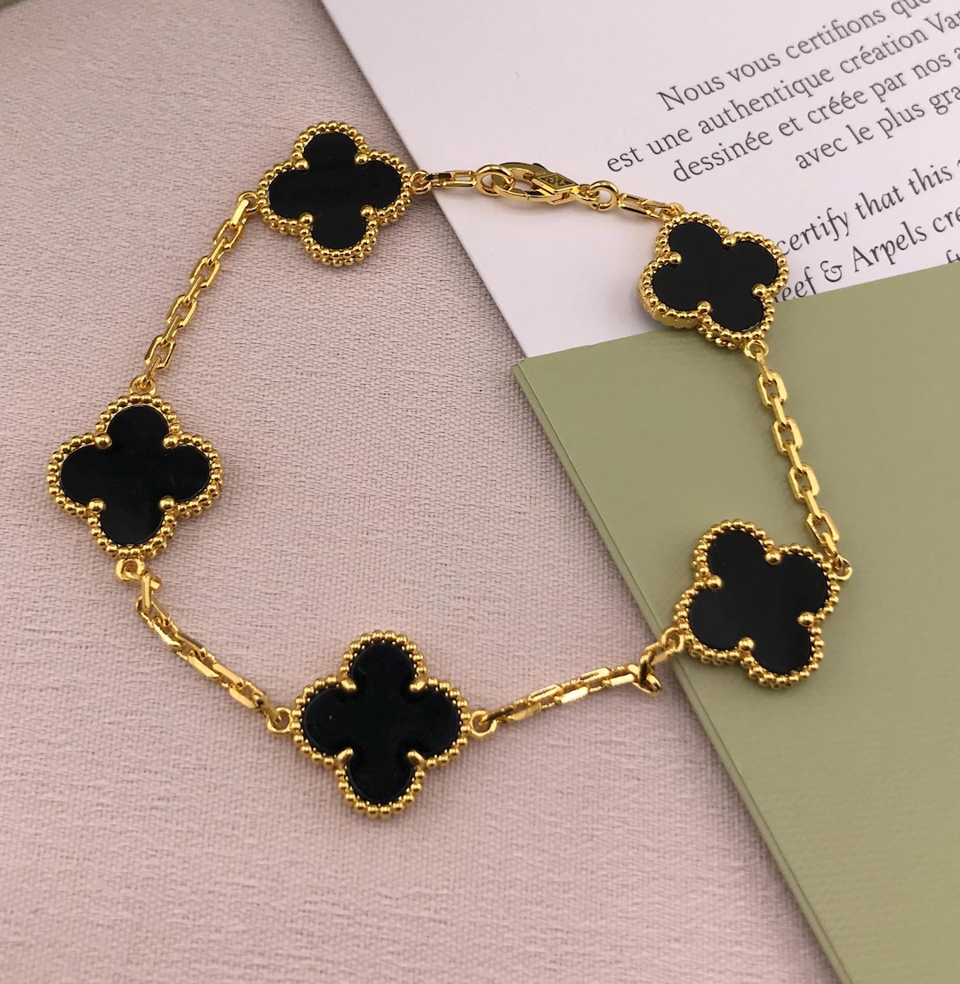 Authentic VCA Bracelets 5 Motifs Vintage Alhambra Bracelet With Box - Etsy