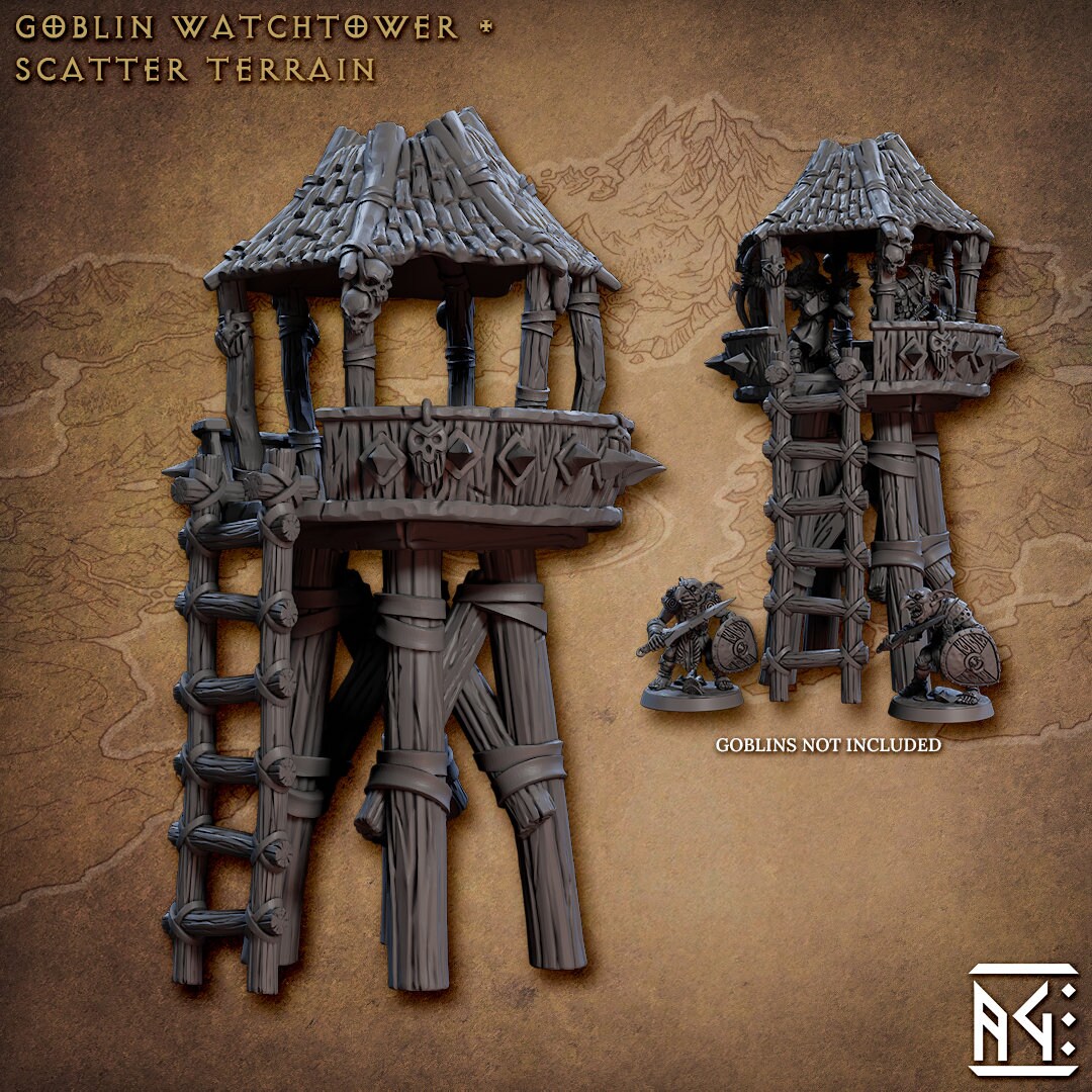 Dnd Goblin Tower Mini Brigand Watchtower Miniature Pathfinder Rustic ...