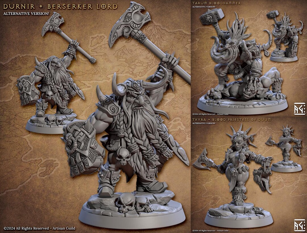 Dnd Dwarven Boss Mini Set | Wargaming Dwarf Hero Miniature, Player ...