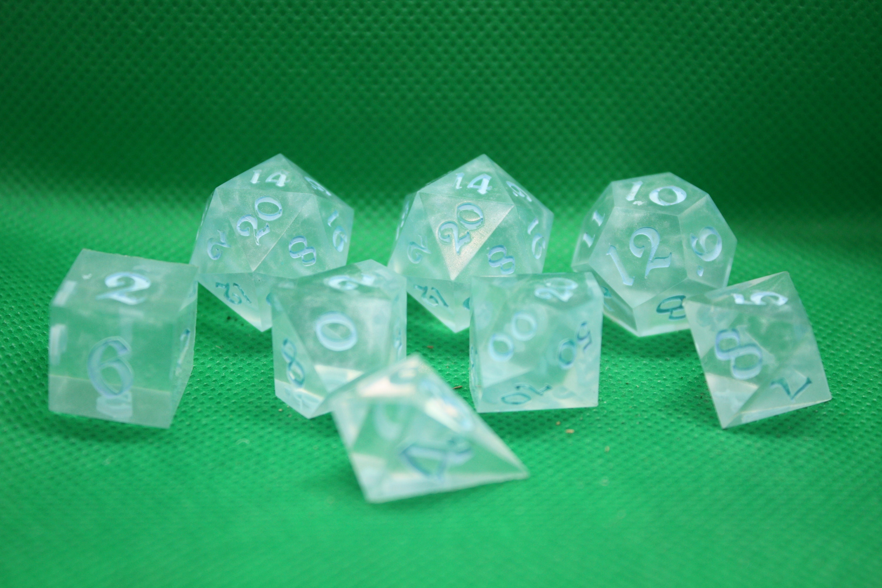 Dnd Ice Dice Polyhedral Dice Custom RPG 7 Die Set With Bonus D20 - Etsy