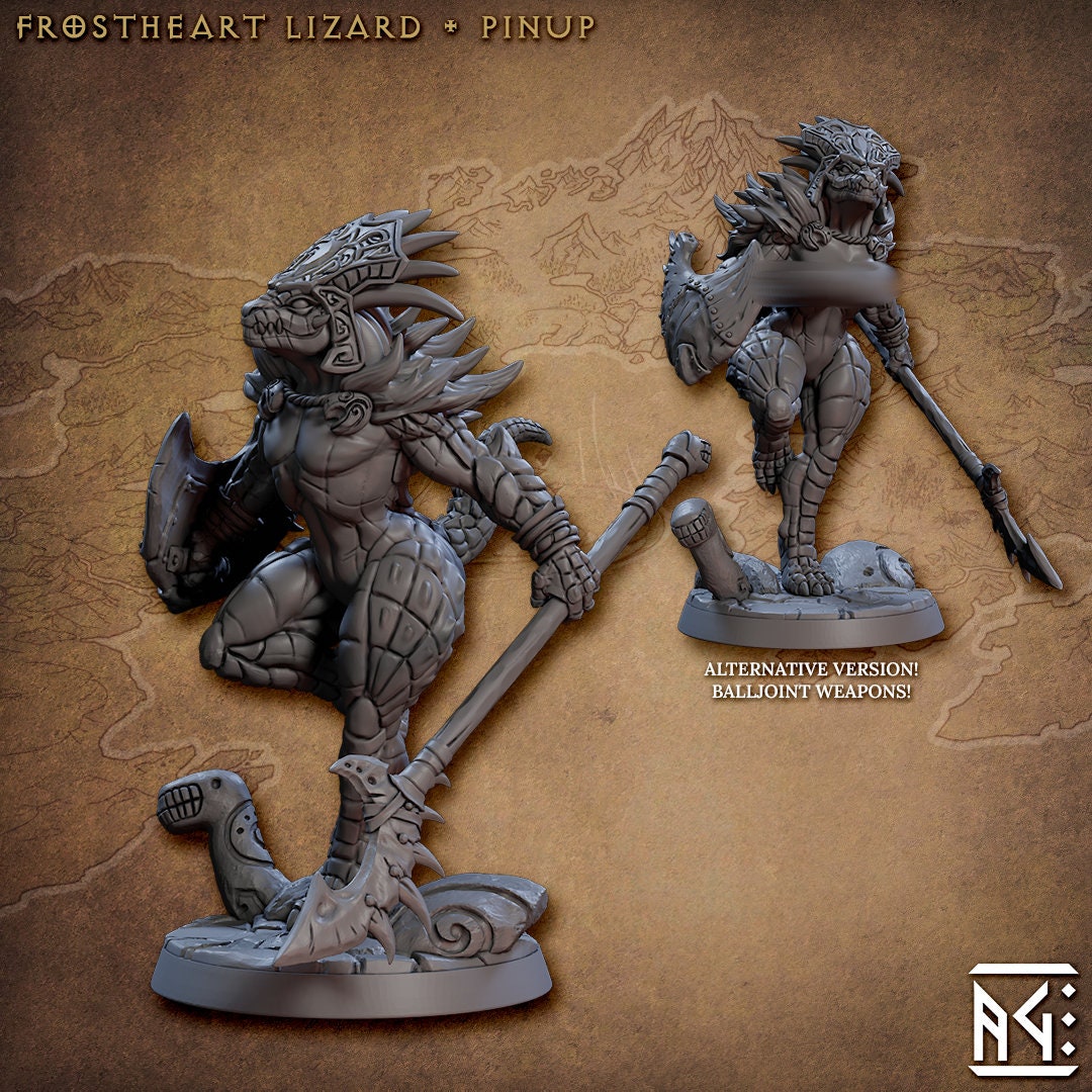 Dnd Lizardmen Hero Mini | Wargaming Lizardman Miniature | Player ...