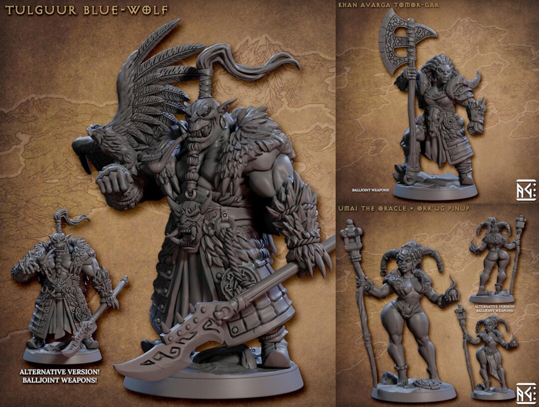 Dnd Nomad Orr'ug Hero Mini | Wargaming Orc Miniature | Player Character ...