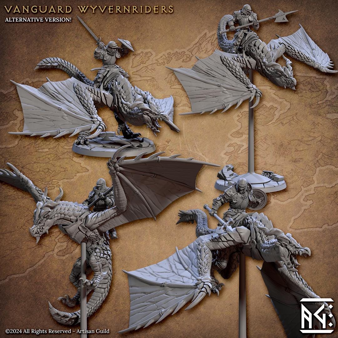 Dnd Wyvern Rider Mini Wargaming Human Cavalry Miniature Player ...