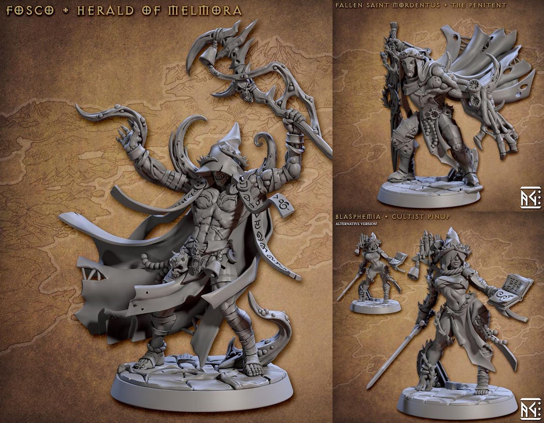 Dnd Cultist Boss Mini Set 2 | Wargaming Undead Hero Miniature, Player ...