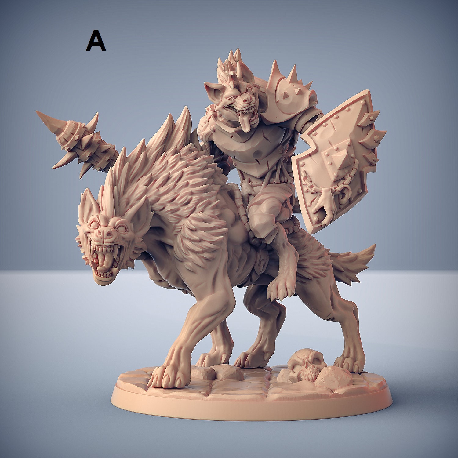 Dnd Gnoll Cavalry Mini Wargaming Hyena Mount Miniature Player Character ...