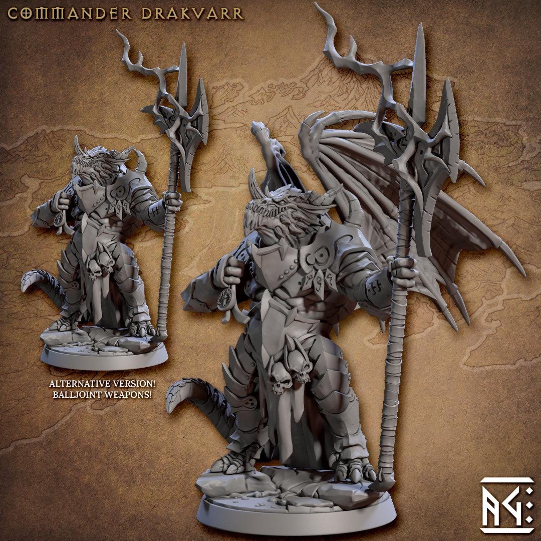 Dnd Draconian Scourge Collection Mini Wargaming Dragonkin Miniature ...