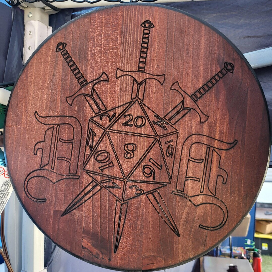 Dnd Wall Decor, Emblem Shield, Table Top Art, Game Room Wall Hanging ...