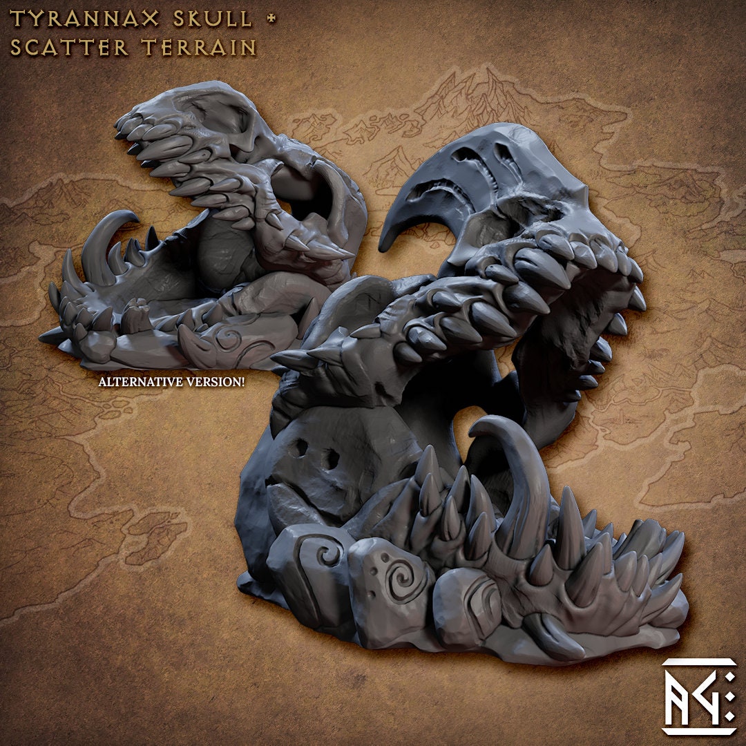 Dnd Tyrannax Skull Mini Scatter Rex Miniature Monster Character Token ...