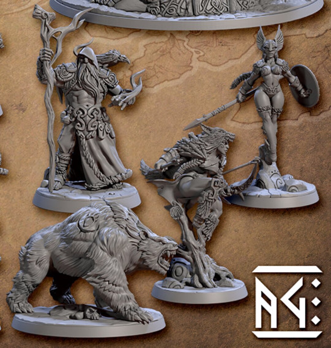 Dnd Norsemen Boss Mini Set 2 Wargaming Celtic Hero Miniature, Player ...