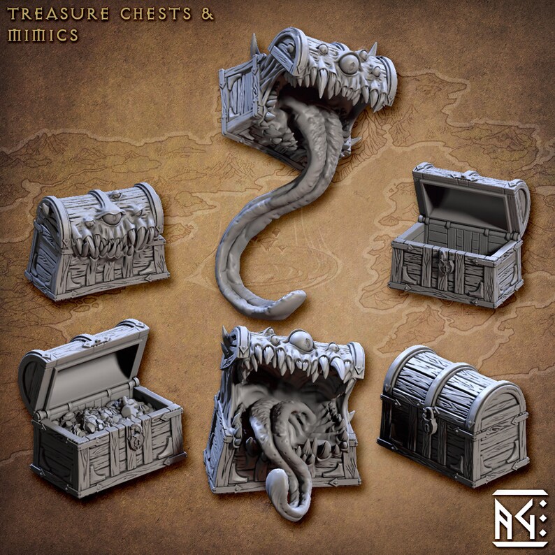 Dnd Mimic Mini Treasure Chest Miniature Monster Character - Etsy