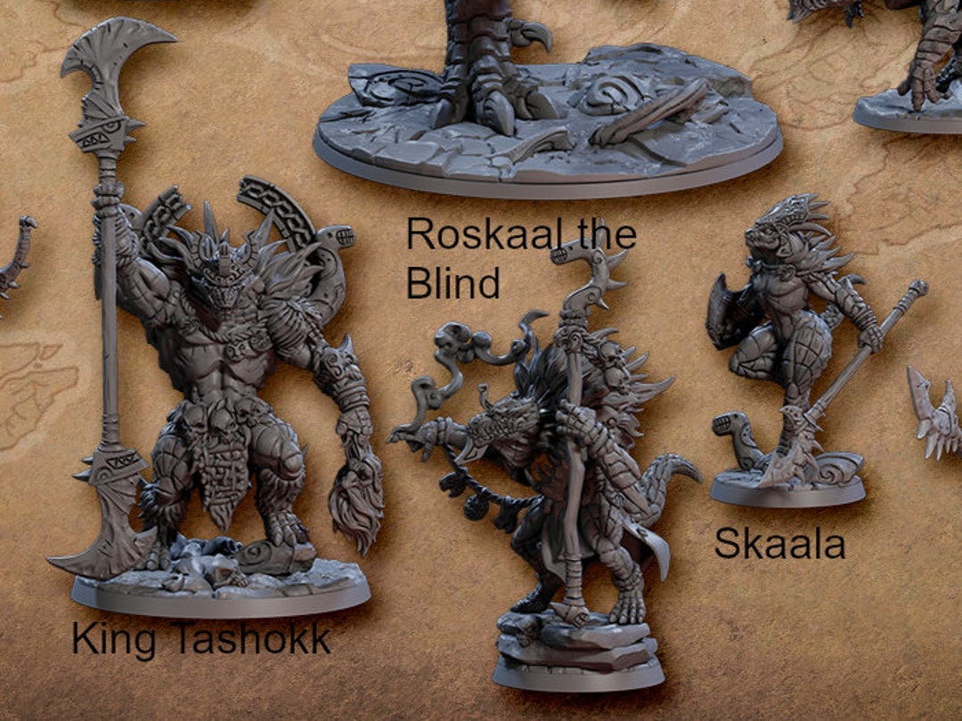 Dnd Lizardmen Hero Mini Wargaming Lizardman Miniature Player Character ...