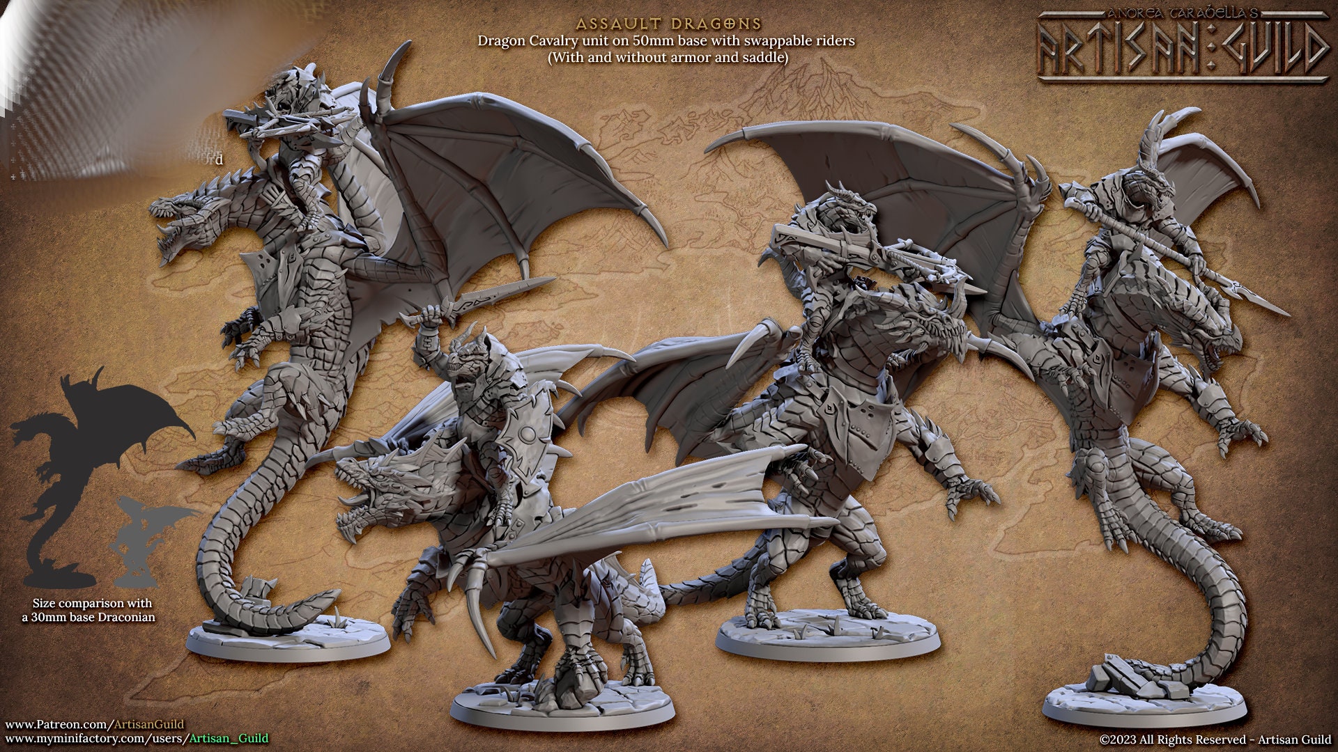 Dnd Draconian Scourge Collection Mini Wargaming Dragonkin Miniature ...