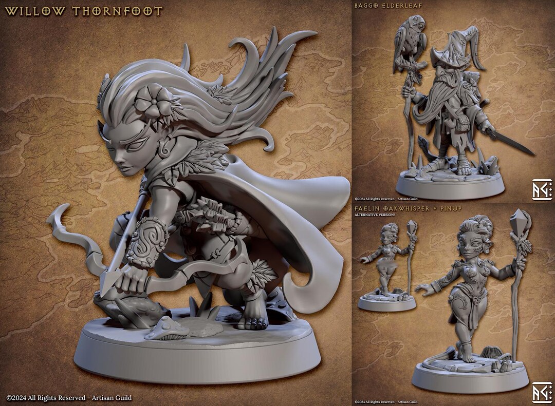 Dnd Halfling Boss Mini Set Wargaming Hobbit Hero Miniature, Player ...