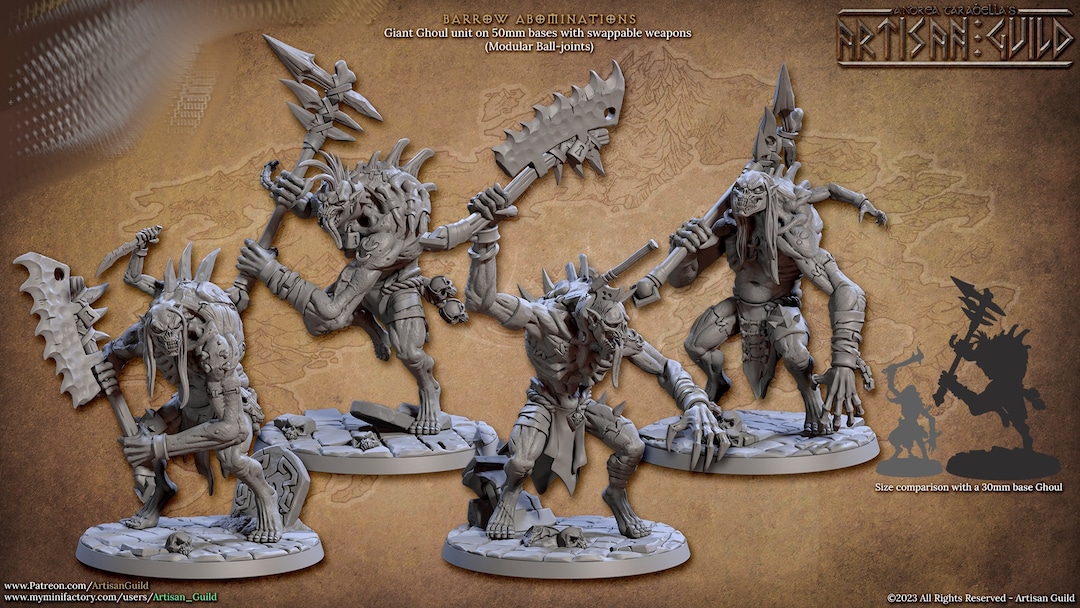 Dnd Barrow Abomination Mini | Wargaming Ghoul Miniature | Player ...