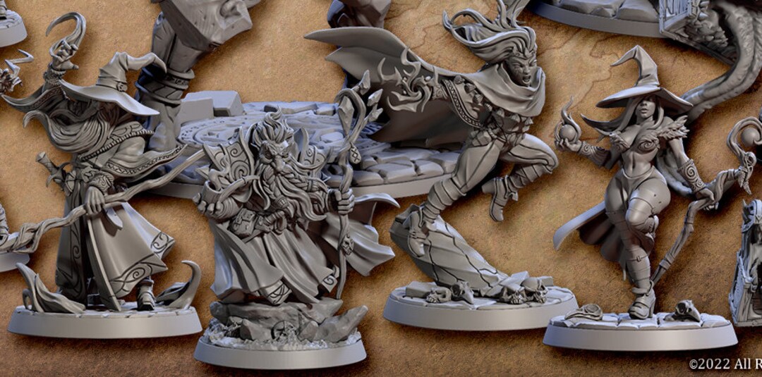 Dnd Arcanist Guild Hero Mini, Wargaming Mage Hero Miniature, Player ...