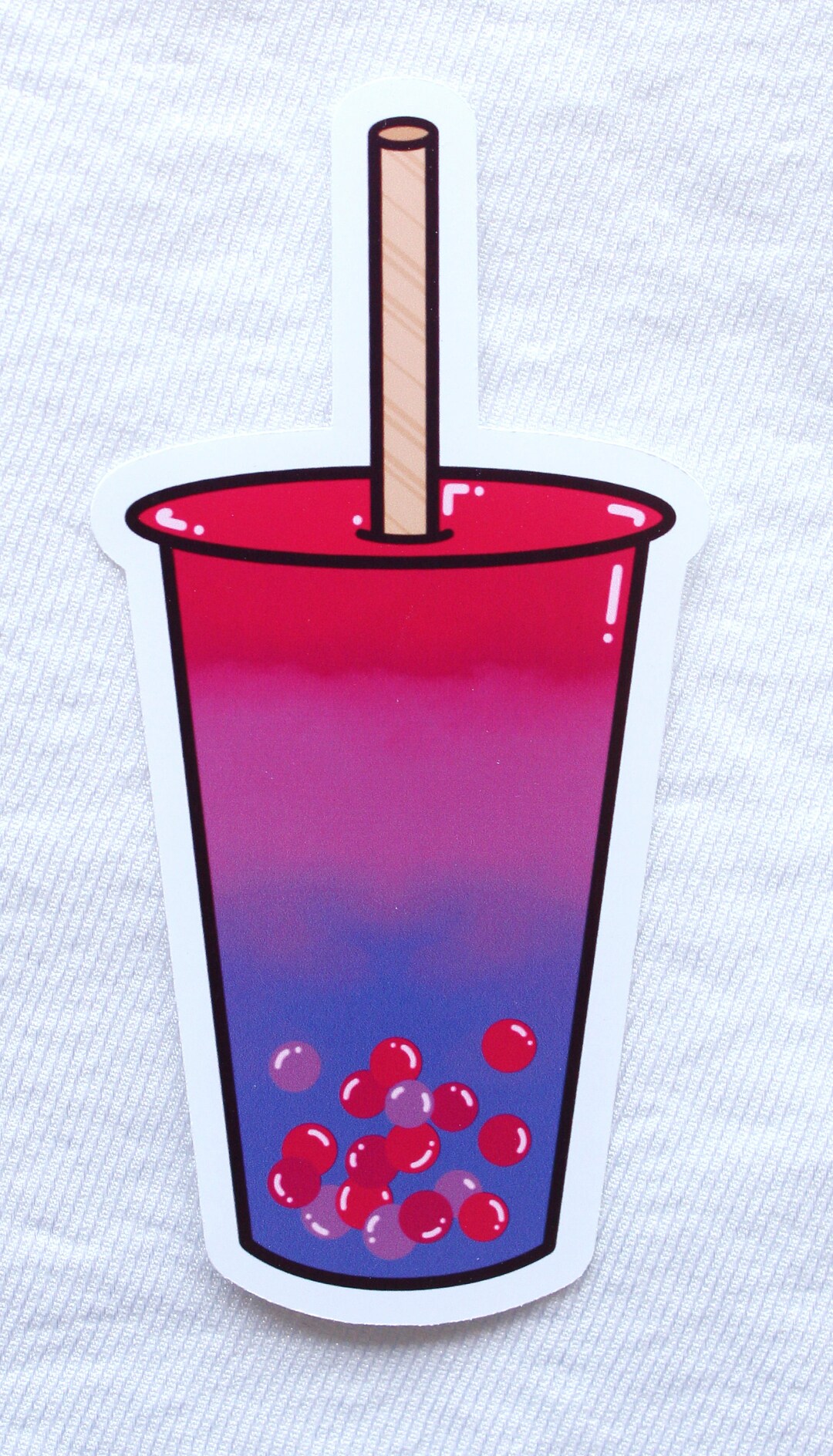 Bisexual Pride Flag Bubble Tea Boba Sticker Waterproof Glossy Vinyl 4 ...