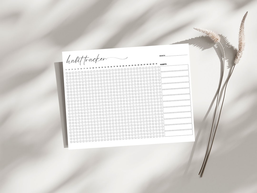 Habit Tracker Printable A4 Size Consistency Companion Digital Download ...