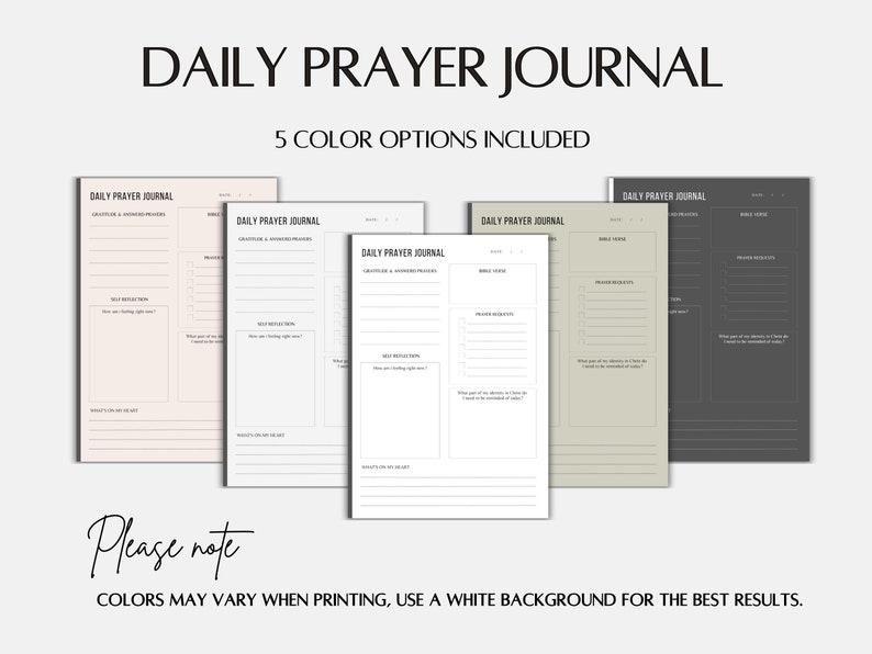 Daily Prayer Journal, 1 Page Fillable and Printable Faith Planner PDF ...