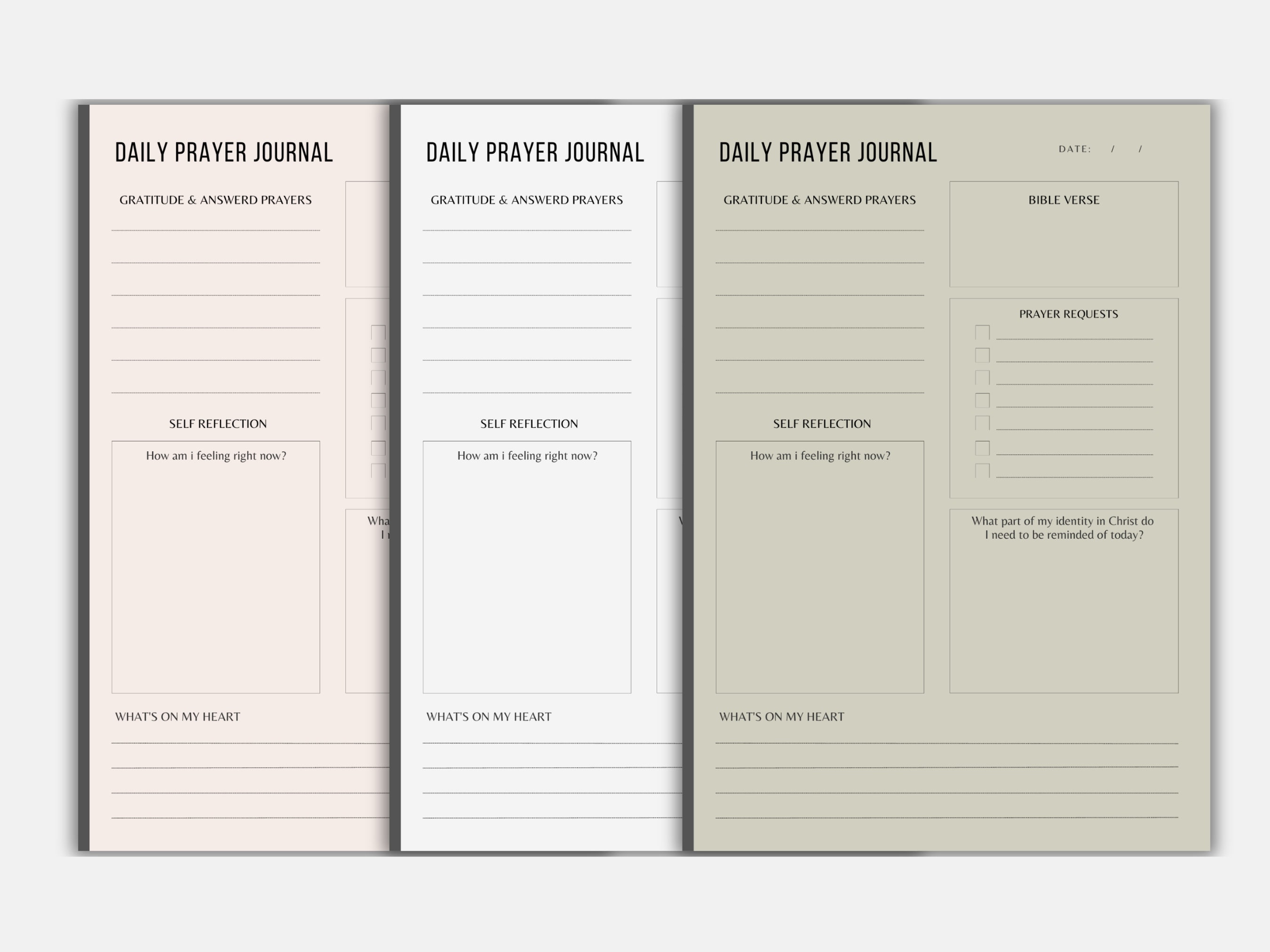Daily Prayer Journal, 1 Page Fillable and Printable Faith Planner PDF ...