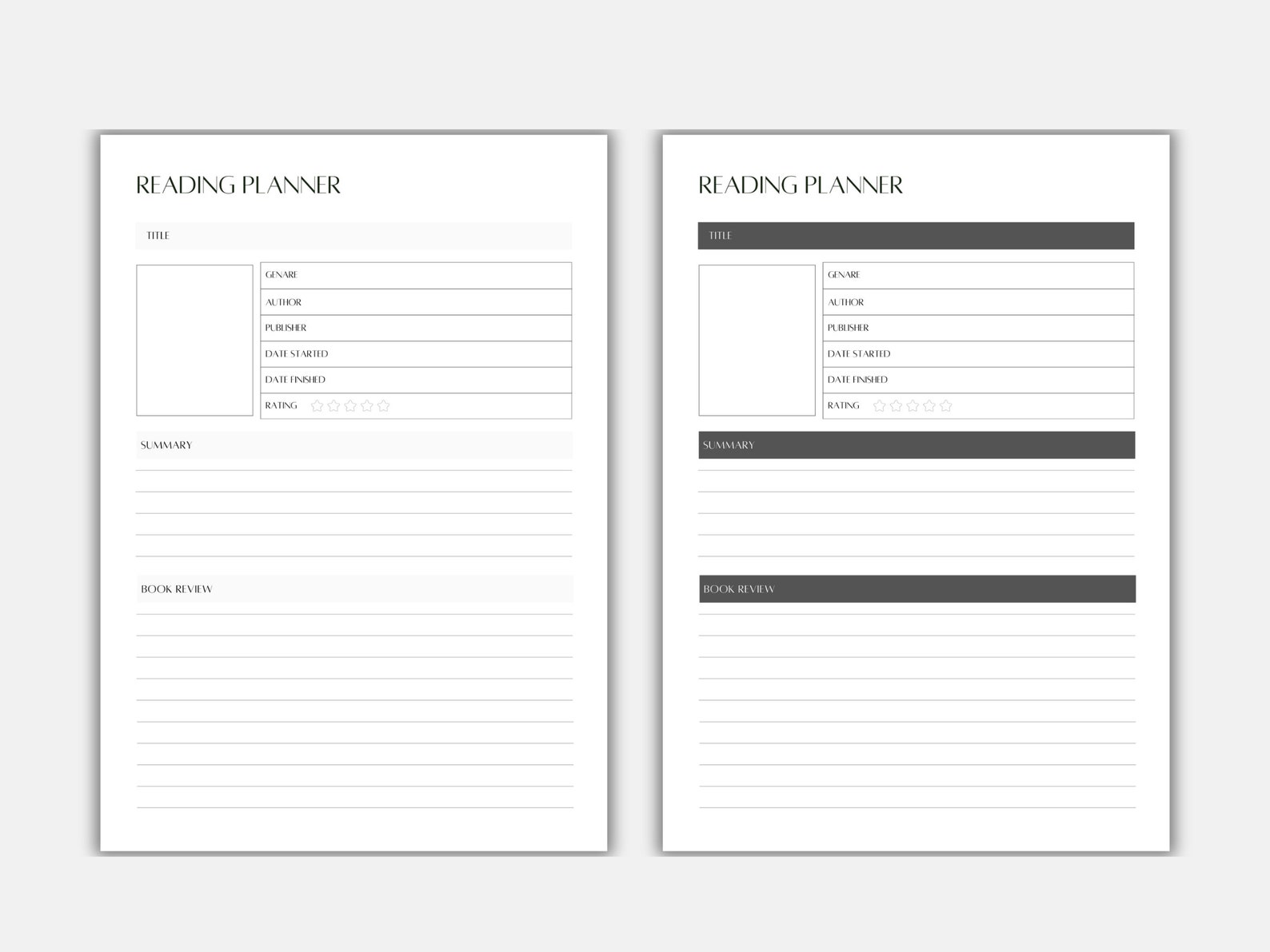 Reading Planner Template, Printable and Fillable Pdfs for IPAD, Instant ...