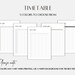 Timetable Planner Template Instant Download, Printable and Fillable ...