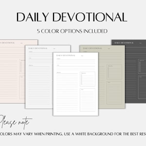 Daily Devotional Fillable Printable Bible Daily Devotional PDF in A4 A5 ...