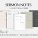 Sermon Notes - Fillable - Printable Bible Study Notes, 1 Page Digital ...