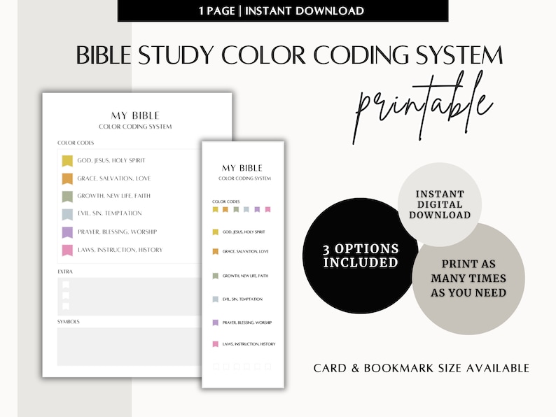 Bible Study Color Coding System - Etsy