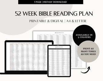 1 Year Bible Reading Plan - Etsy