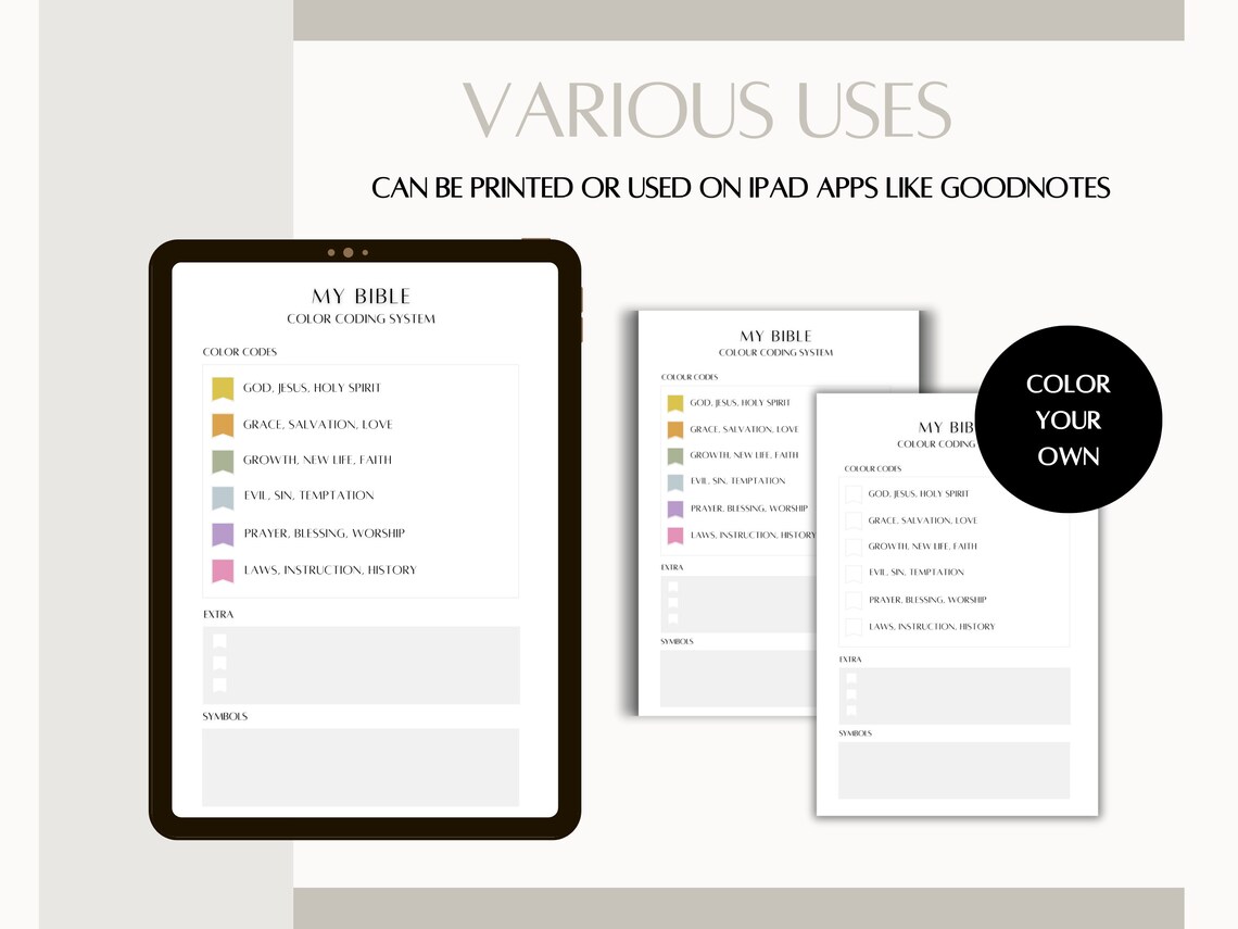 Bible Study Color Coding System - Etsy