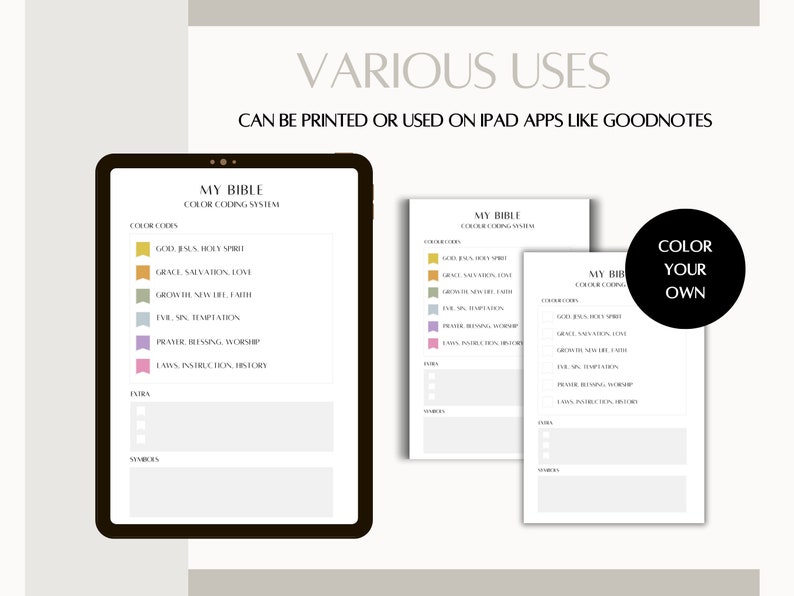 Bible Study Color Coding System - Etsy