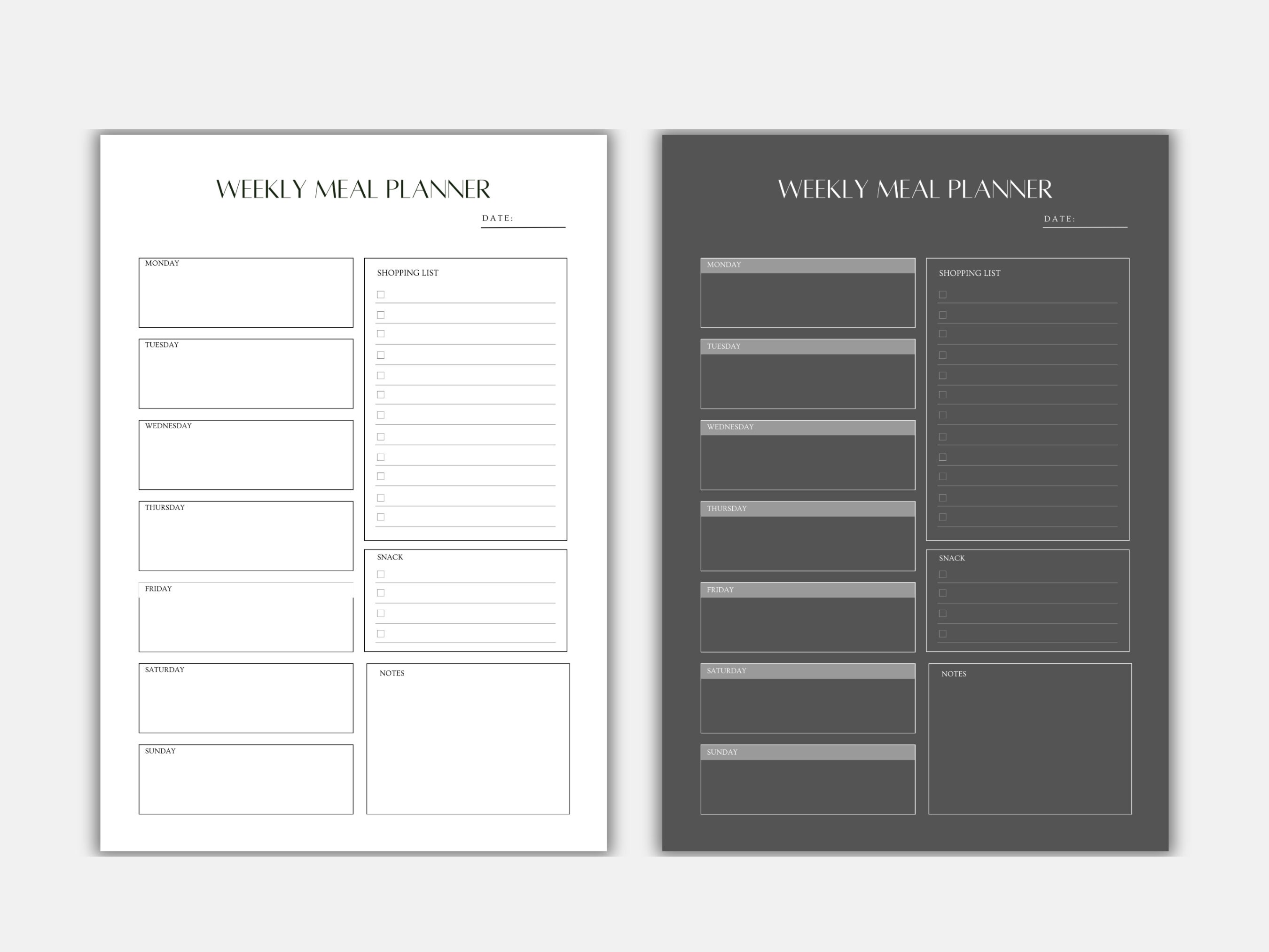 Weekly Meal Planner, Fillable and Printable PDF - Etsy