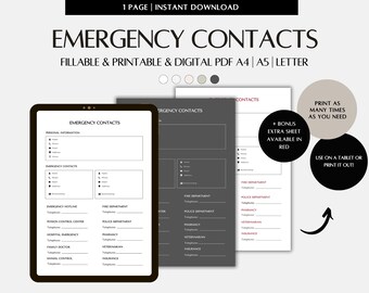 Emergency Contact List Template Excel Spreadsheet, Emergency ...