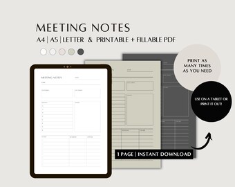 Meeting Notes PDF - Etsy